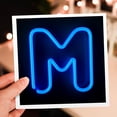 3drose, Monogram Letter M Abstract Neon Blue Lit Shining Illuminated, 6 ...