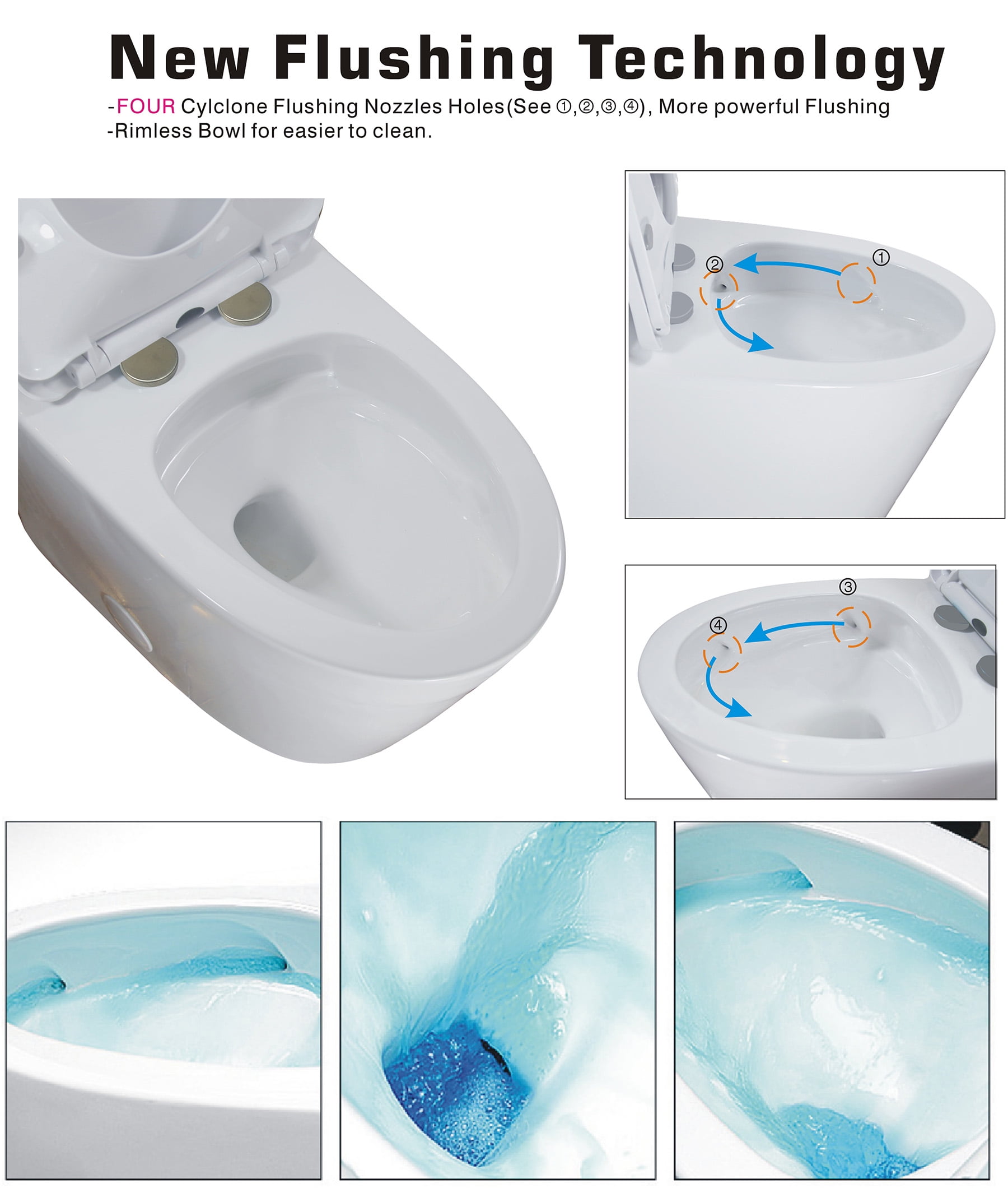 Buy WinZo WZ5081T Dual Flush Elongated One Piece Toilet Low Profile ...