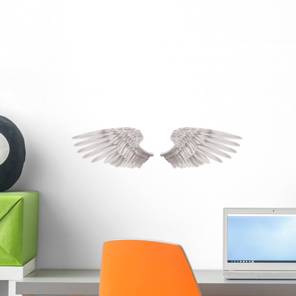 White Wings Wall Mural Decal Sticker, Wallmonkeys Peel & Stick Vinyl ...