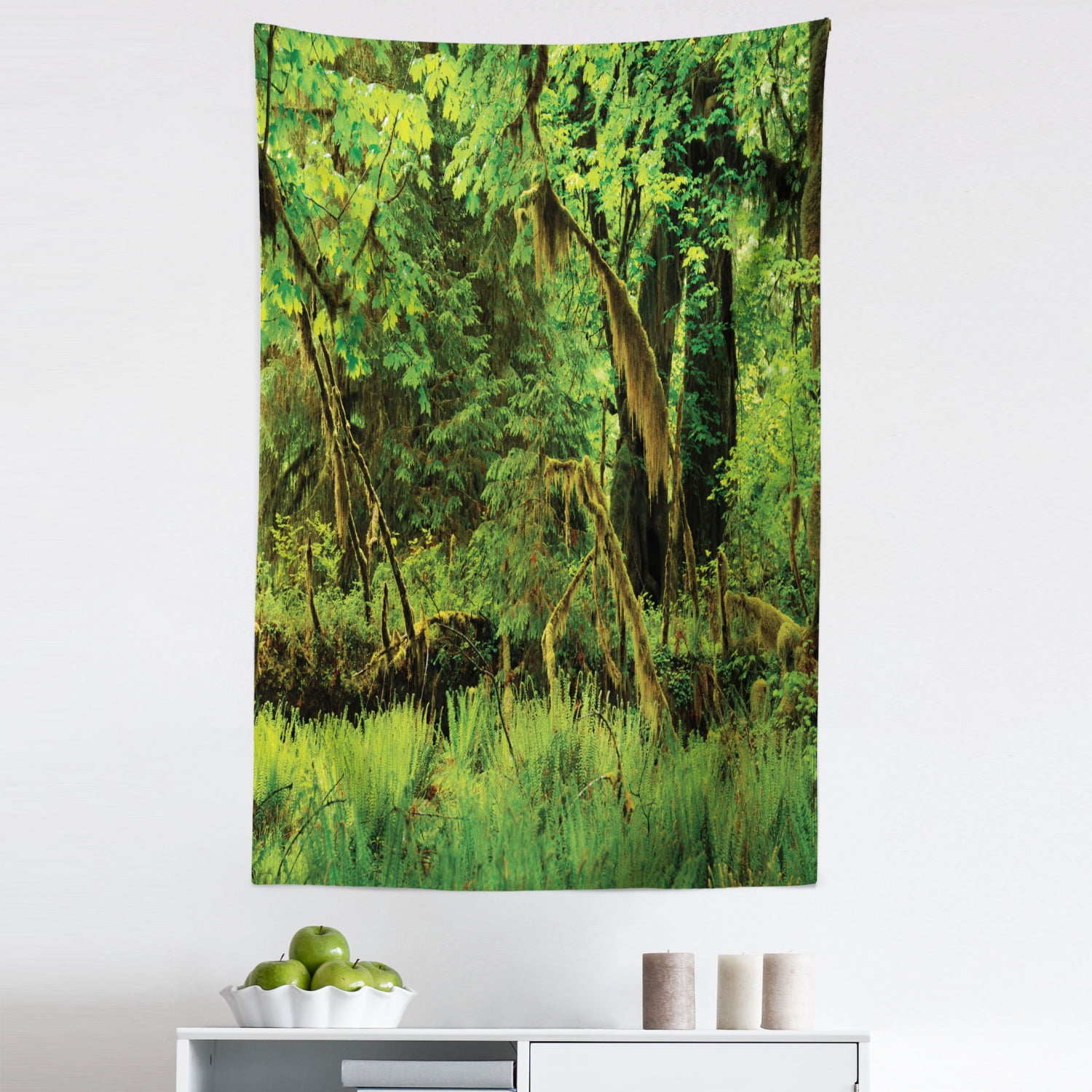 Green Tapestry, Trees with Moss Natural Paradise Silence in the Wild ...
