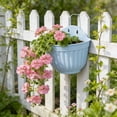 Blue Wall Mounted Planter With Drainage Holes Plastic For Balcony ...