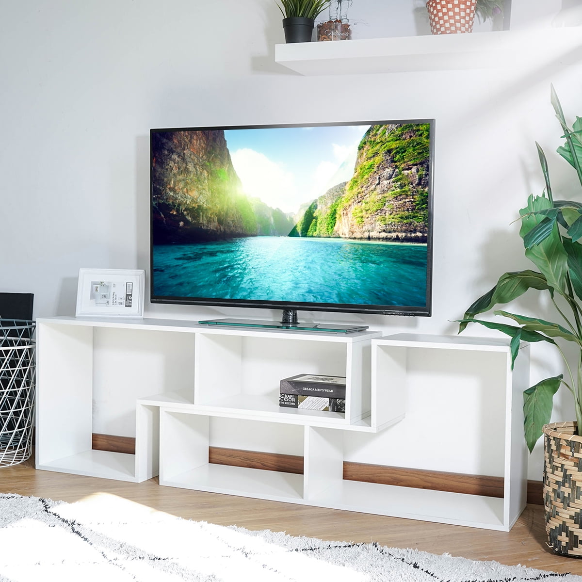 43'' - 86'' DIY Convertible TV Stand and Bookcase, for TV's 40'' to 80 ...