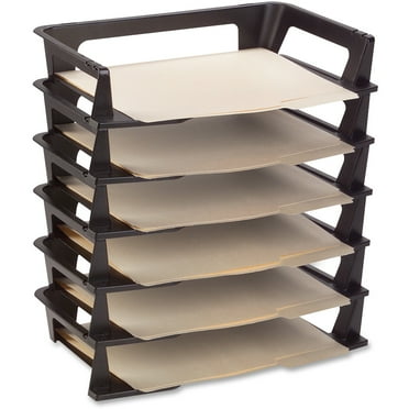 Officemate Achieva Side Load Letter Tray, Recycled, Black, 6 Pack ...
