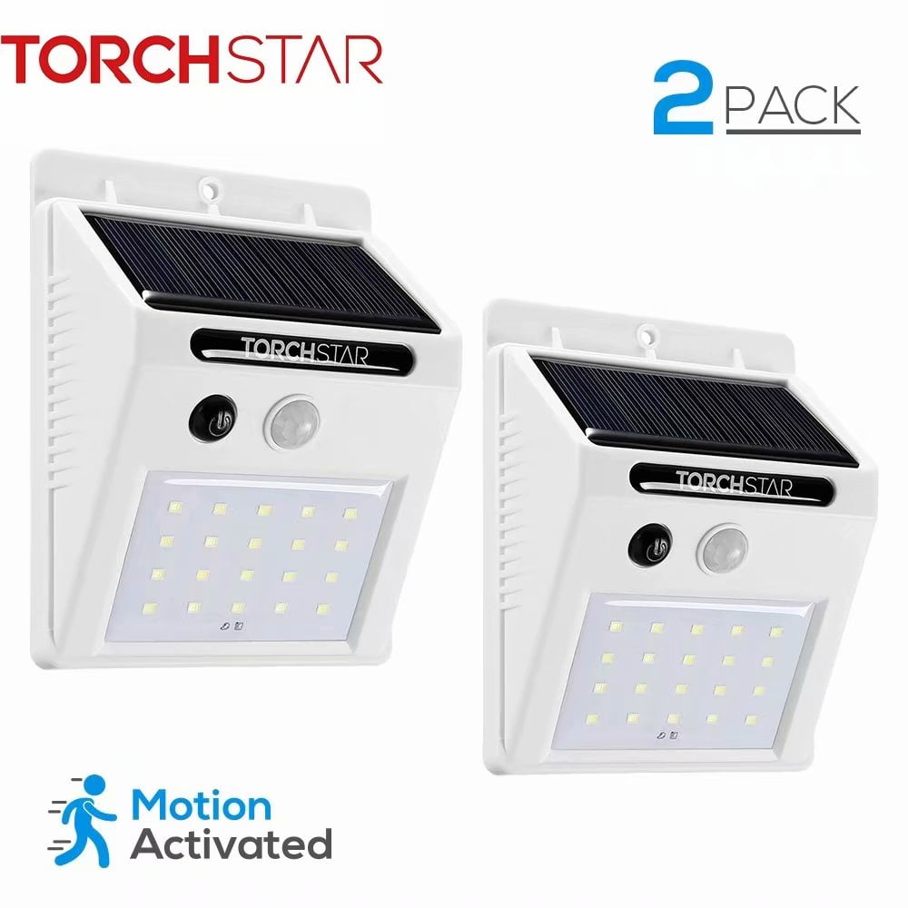 TORCHSTAR 20 LED Outdoor LED Solar Motion Sensor Lights, Wireless Outdoor Solar Security Lights ...