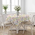 Cute Paw Print Pencil on Linen Table Cloth 54x54in, Waterproof Square ...