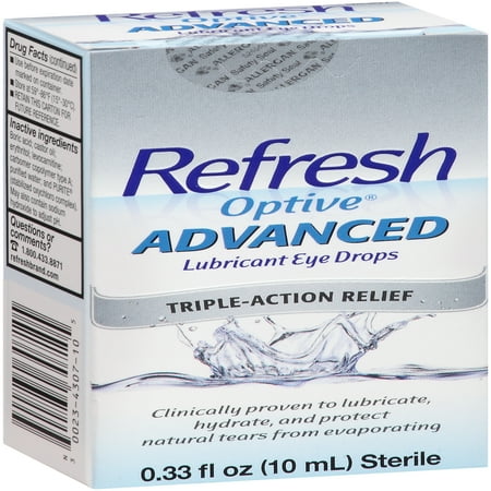 Refresh Optive® Advanced Lubricant Eye Drops 0.33 fl. oz. Box - Walmart.com
