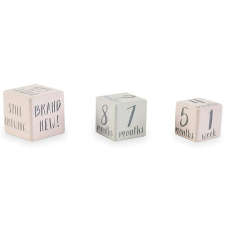 Mud Pie Wood Baby Milestone Blocks - Pink, Pink | Walmart Canada