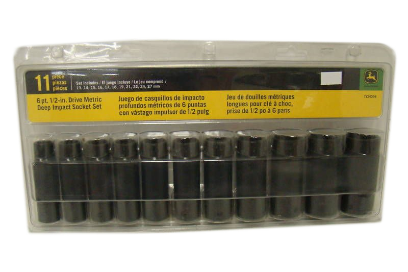 John Deere 6pt 1/2-Inch Drive Metric Deep Impact Socket Set - TY24364 ...