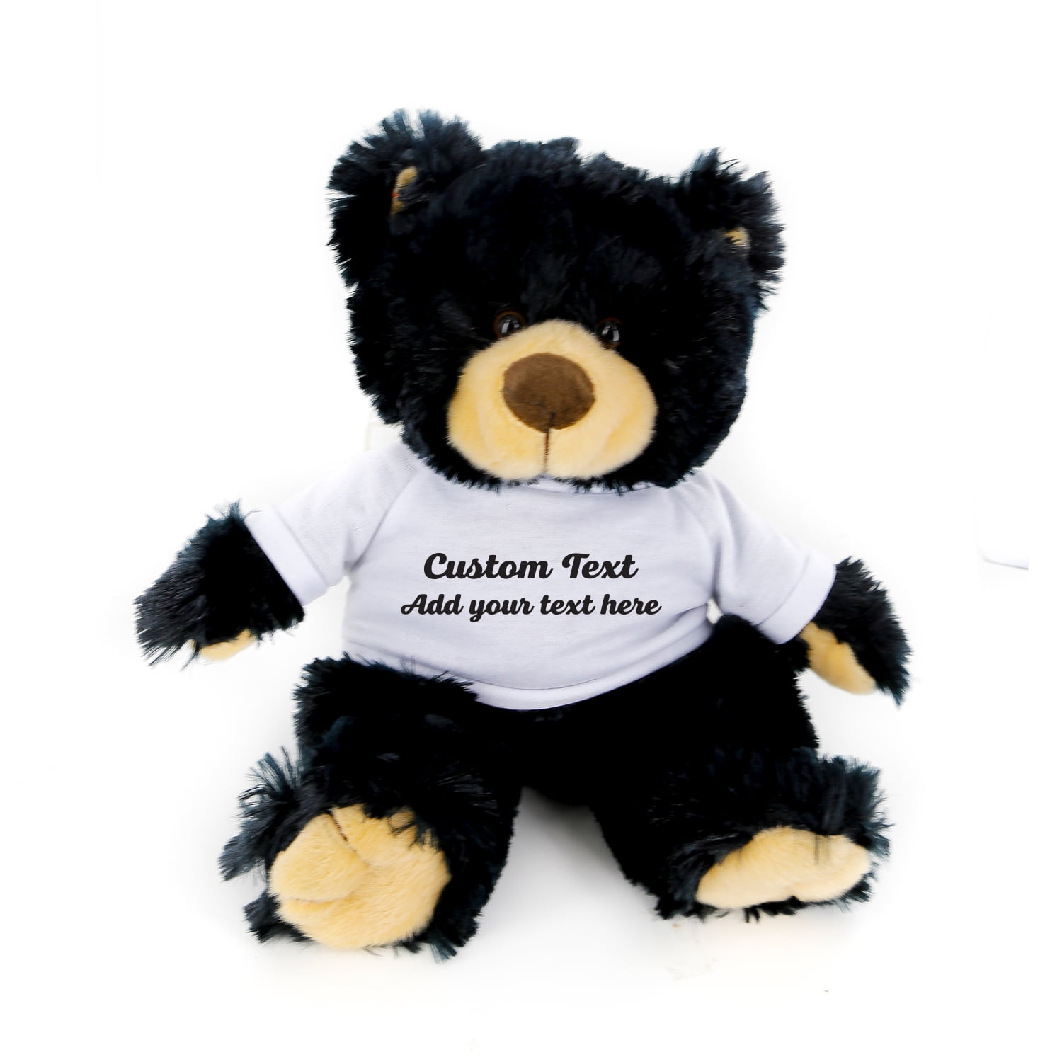 Plushland Noah Black Bear 12 Inch, Stuffed Animal Personalized Gift ...
