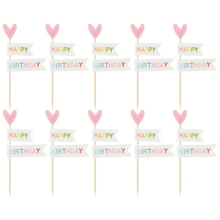 10PCS Happy Birthday Cake Toppers Birthday Party Cake Topper Cupcake ...