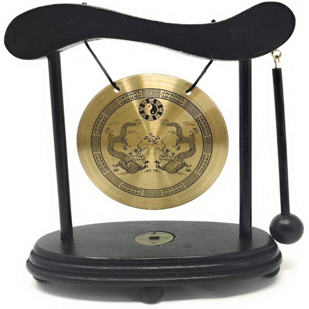 Statues Zen Art Brass Feng Shui Desktop Gong makes soothing sound with ...