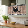 Farm Animals Pattern Cabinet Curtains 35" W x 35" L, Star Hen Brown ...