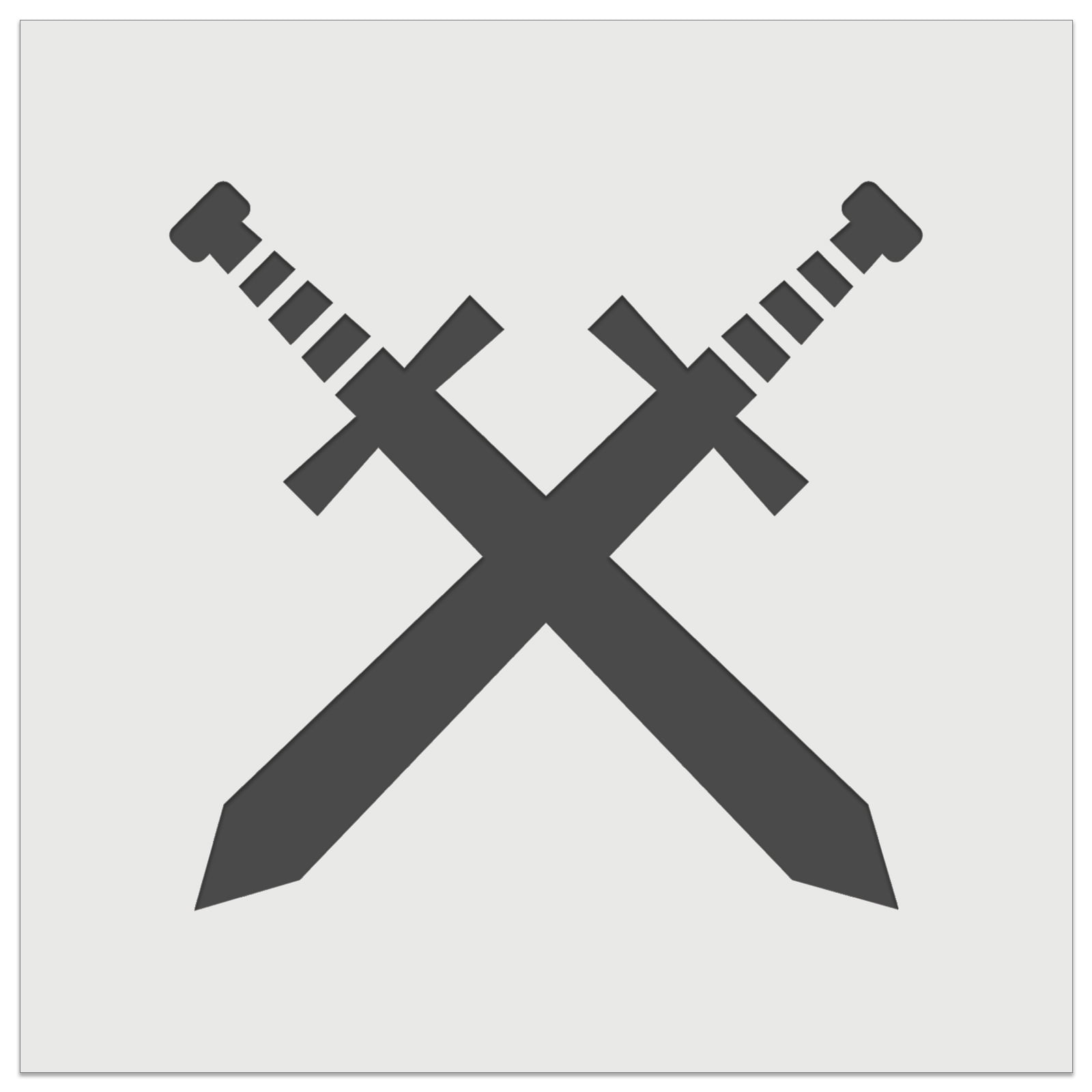 Crossed Swords Battle Icon DIY Cookie Wall Craft Stencil - 4.5 Inch ...