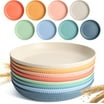 8 PACK 9 Inches Lightweight Wheat Straw Plates, Lightweight Unbreakable ...