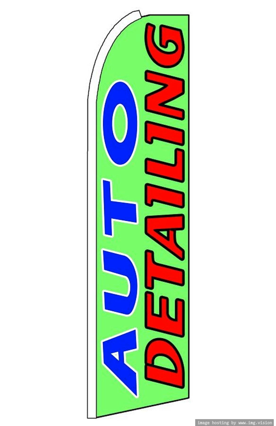 Auto Detailing Swooper flag Without Pole Advertisement /Business Flags ...