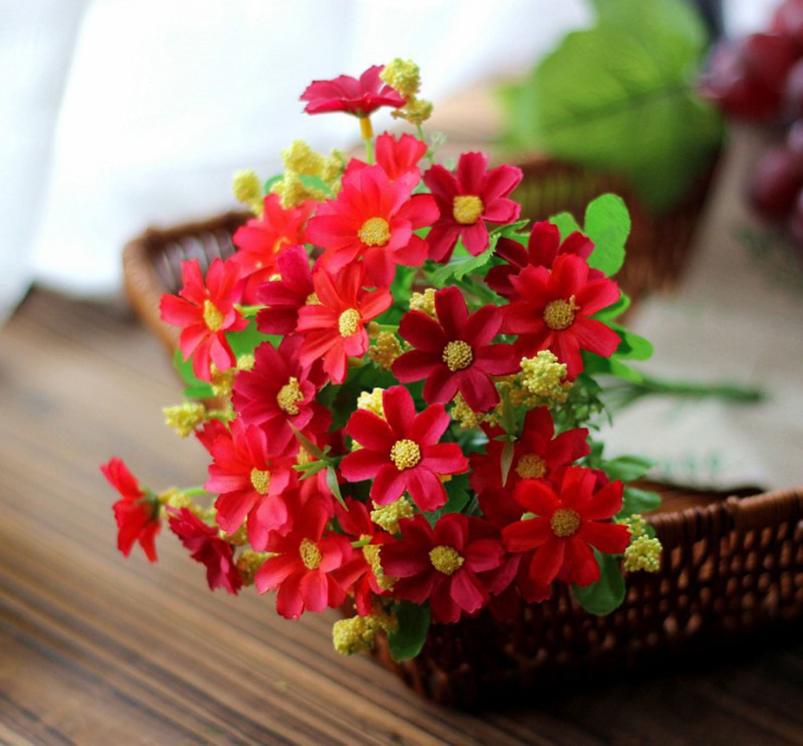 AURIGATE Artificial Daisies Flowers Outdoor Fake Plants White Gerber ...