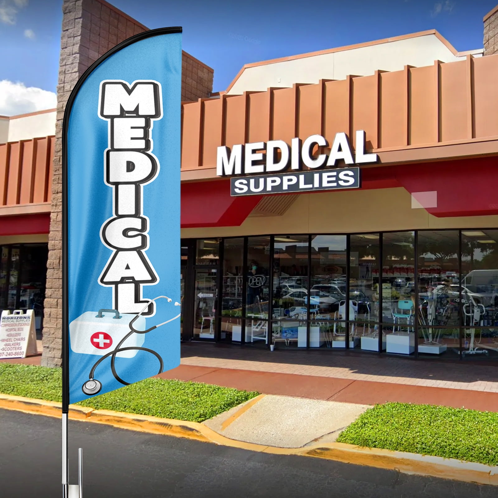 Medical Sign Feather Flag,8FT Medical outdoor advertising flag, Medical ...