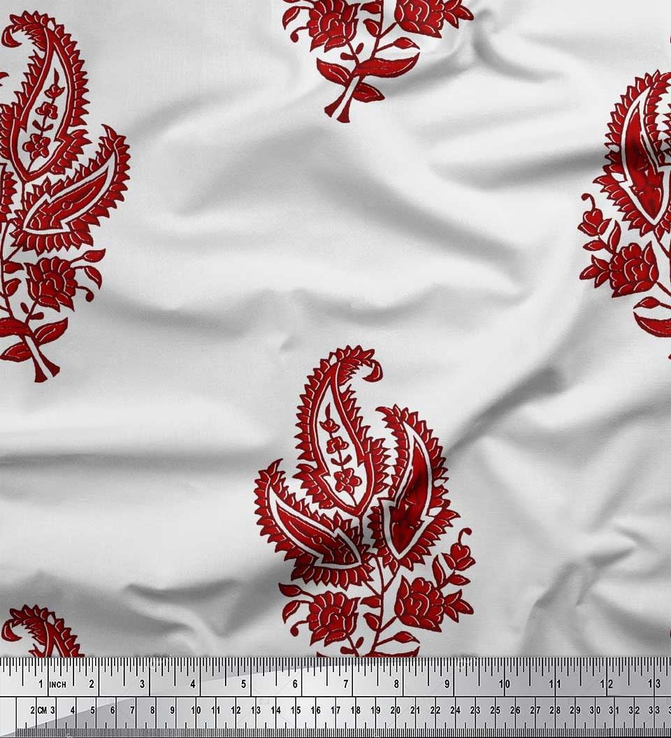 Soimoi Velvet Fabric Floral & Paisley Block Fabric Prints by Yard 58 ...