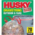 Husky Heavy Duty Plastic Garbage Sacks, 39 Gal Drawstring Clear Yard ...