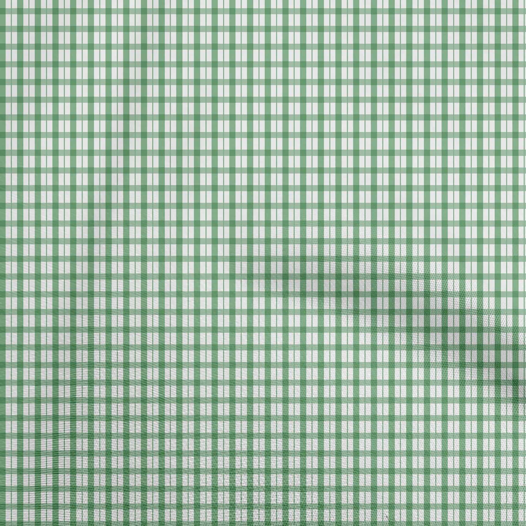 oneOone Cotton Poplin Light Green Fabric Check Diy Clothing Quilting ...