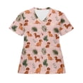 Binienty Medical Scrub Top Women Short Sleeve V Neck, Soft Stretchy ...
