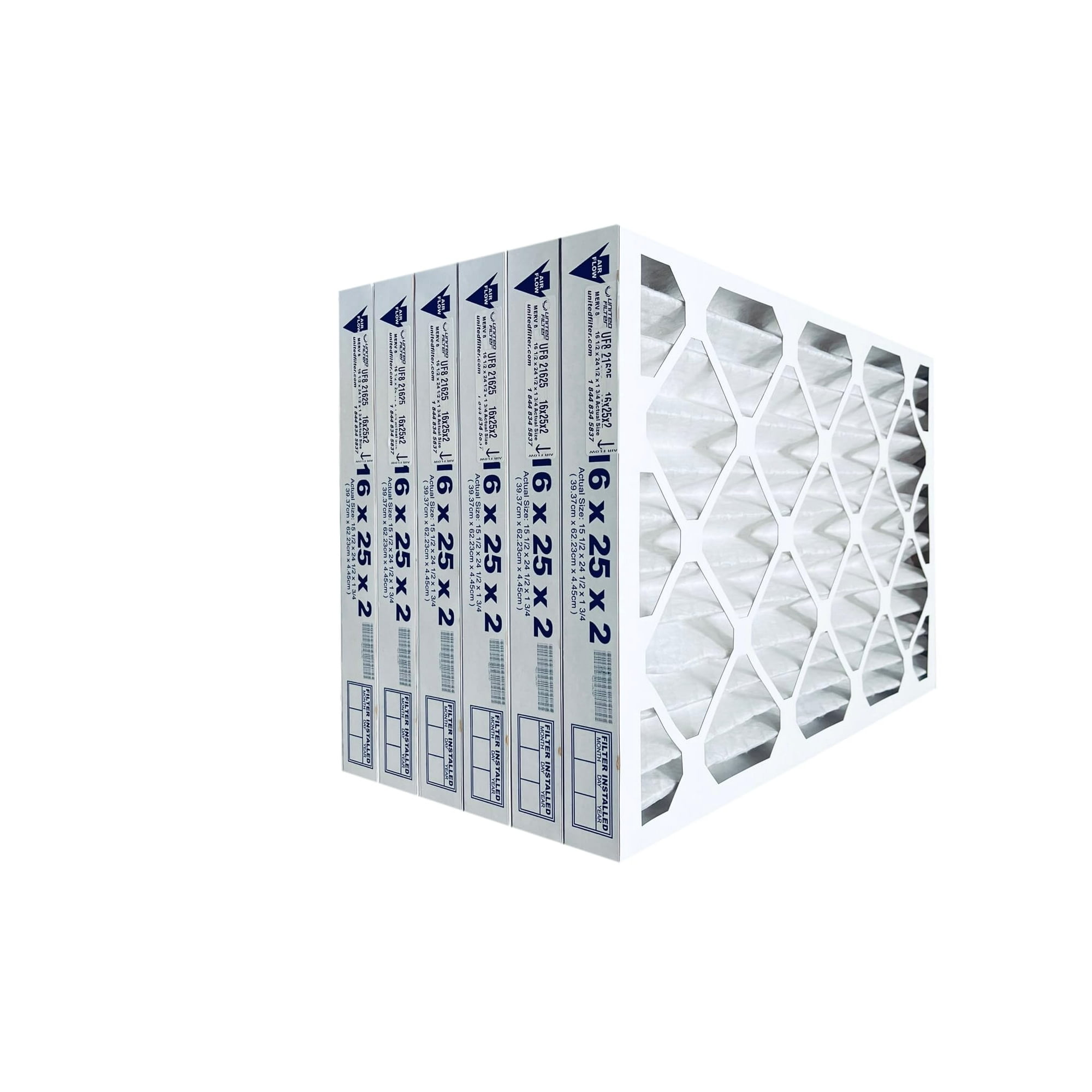 Click here for United Filter 16x25x2 Pleated Merv 8 Furnace Filte... prices