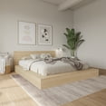 Nexera Kanso King Low Profile Wood Platform Bed with Headboard, Natural ...