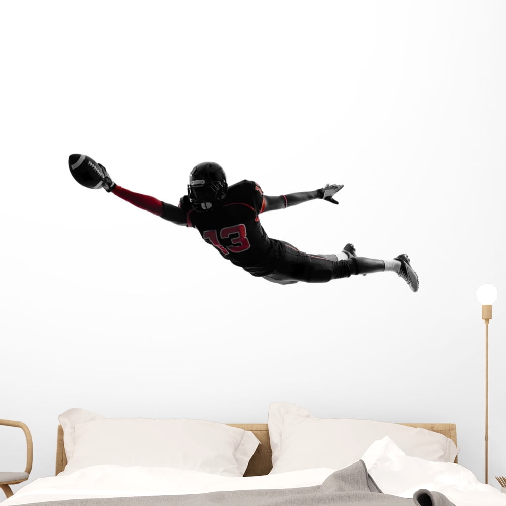 American Football Player Scoring Wall Decal by Wallmonkeys Peel and ...