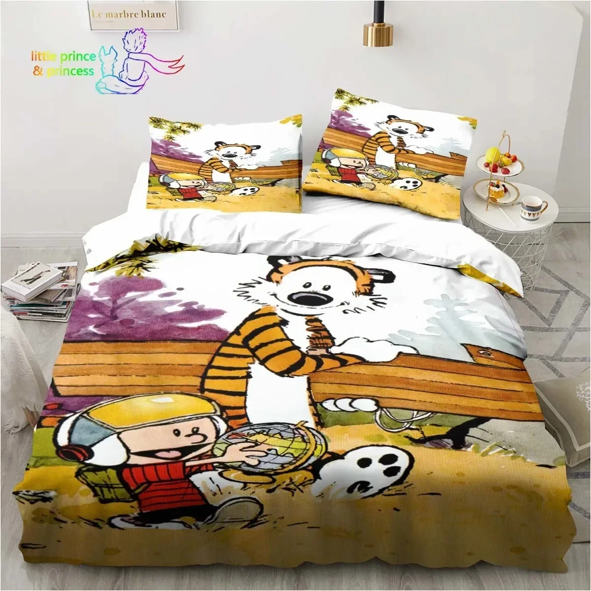 Click here for Yingd Cartoon Calvin Hobbes Bedding Set Bed Set Ad... prices