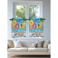 Blue Summer Pool Tier Curtains 36 Inch Length,Sheer Curtains for ...