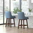 ZAFLY Counter Height Bar Stools Set of 2, 26" H Swivel Barstools with Back, Synthetic Leather ...