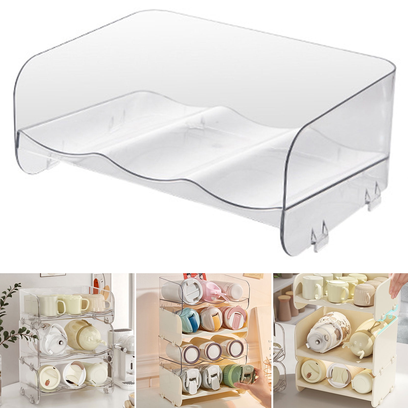 Stackable Water Bottle Shelf - Fridge Wine Drink Rack - Tumbler and ...