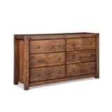Grain Wood Furniture Montauk 6-Drawer Dresser, Rustic Walnut - Walmart.com