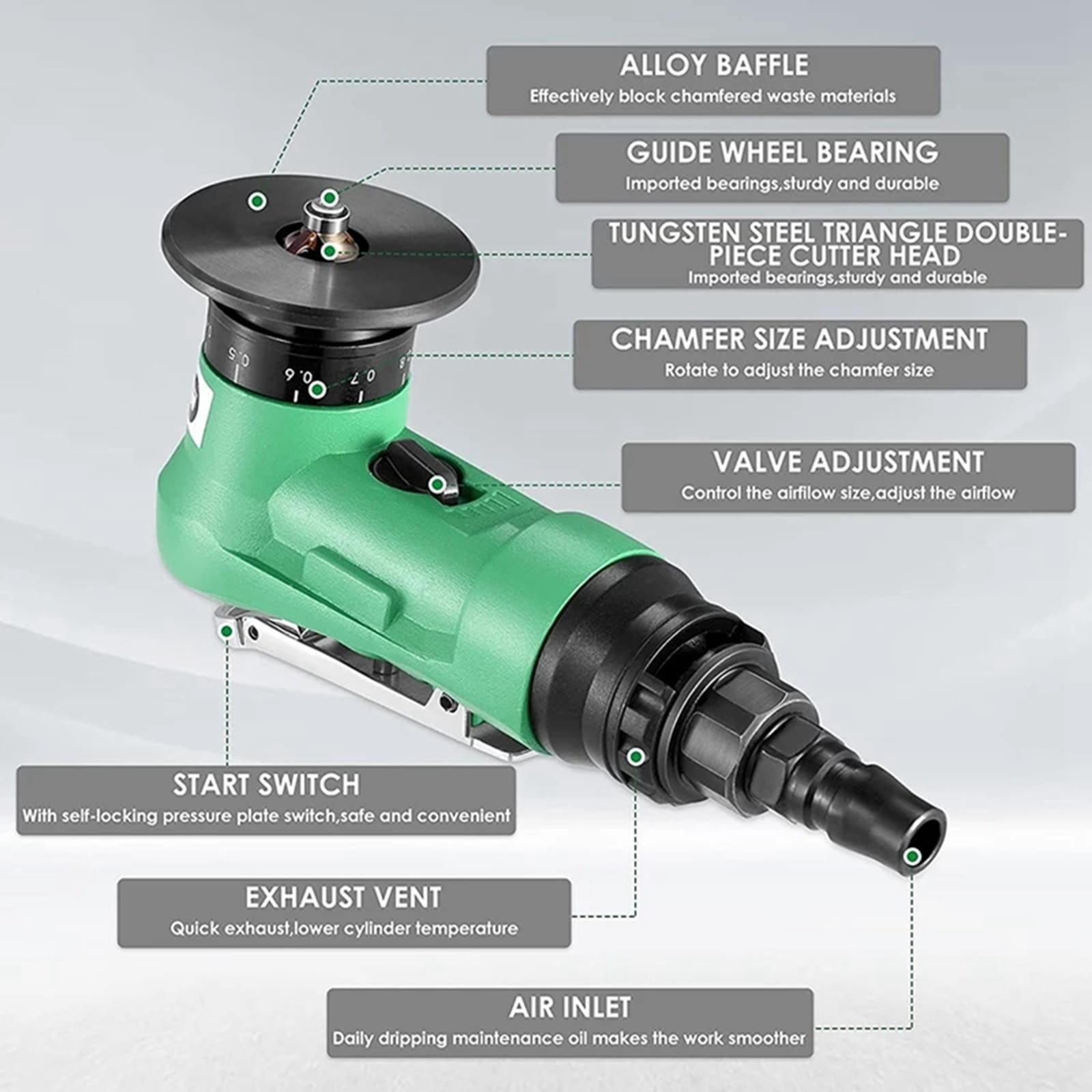 Máquina biseladora neumática Herramienta de biselado de 45 degree de admisión de aleación de ...