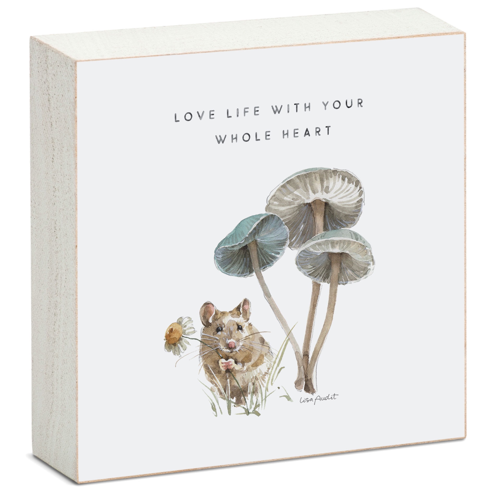 CounterArt "Whole Heart" Artistic Solid Wood Block Sign 3.75” Square ...