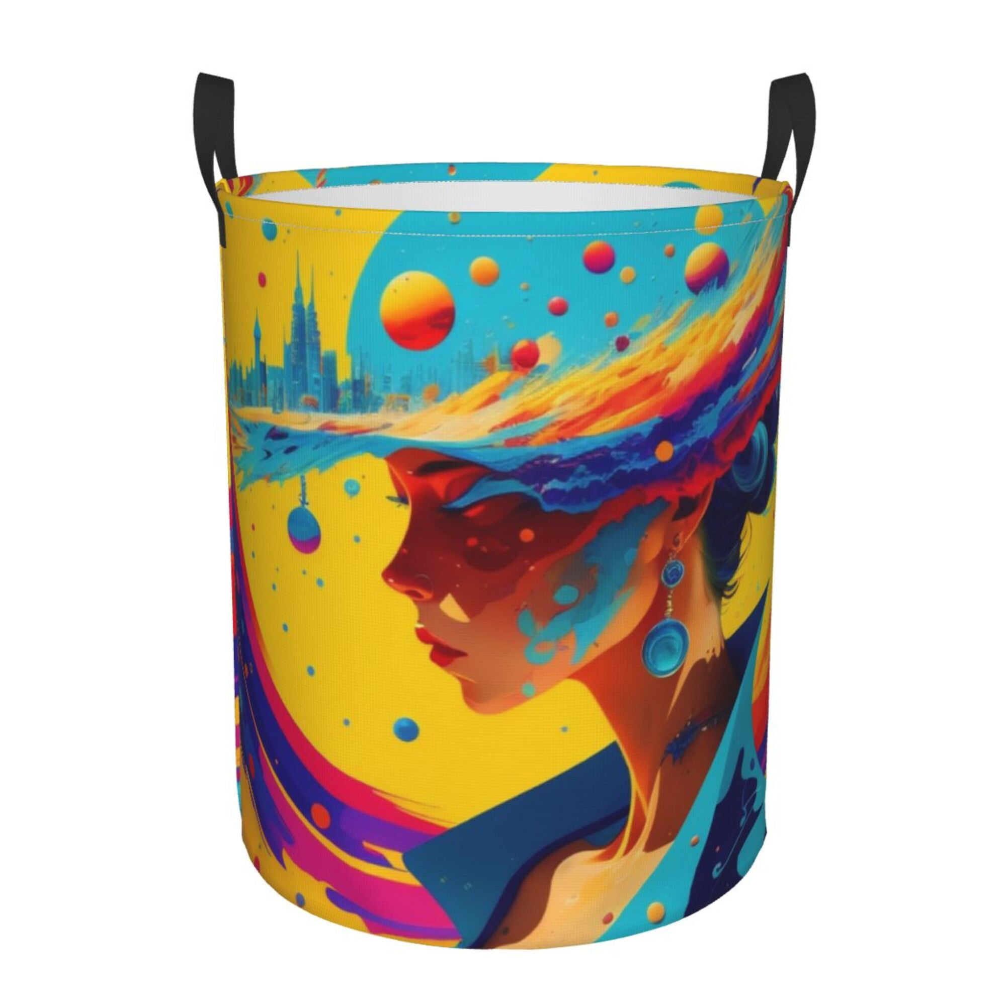 TEQUAN Waterproof Laundry Hampers, Colorful Splashing Design Pattern ...