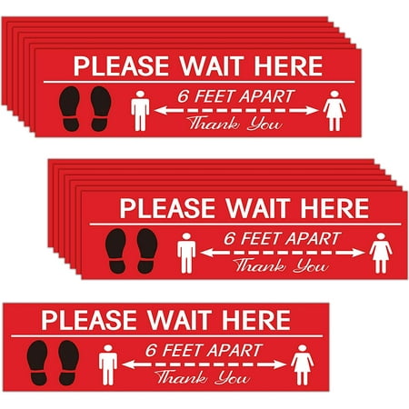 15 Pieces Rectangle Social Distance Floor Decals, Safety Floor Sign ...