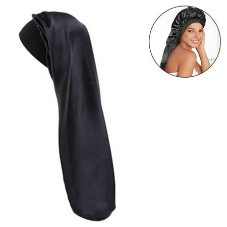 Long Satin Sleep Cap Long Hair Bonnet Loose Sleeping Cap with Soft ...