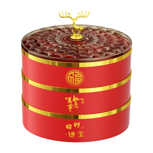 jifeng 3 Tier Divided Serving Tray with Cover Chinese New Year Nuts ...