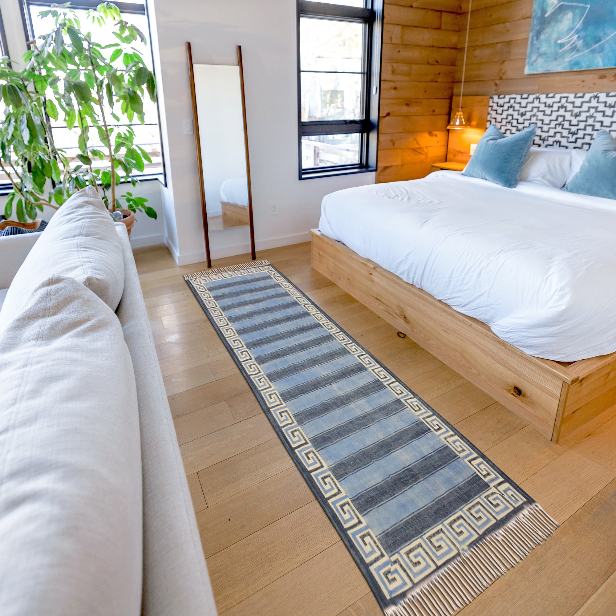 Click here for Casavani Vintage Cotton Dhurrie Decorative Rug blu... prices