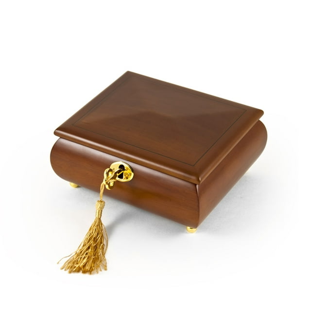 Traditional 30 Note Wood Tine Music Box with Lock and Key - Moon River ...