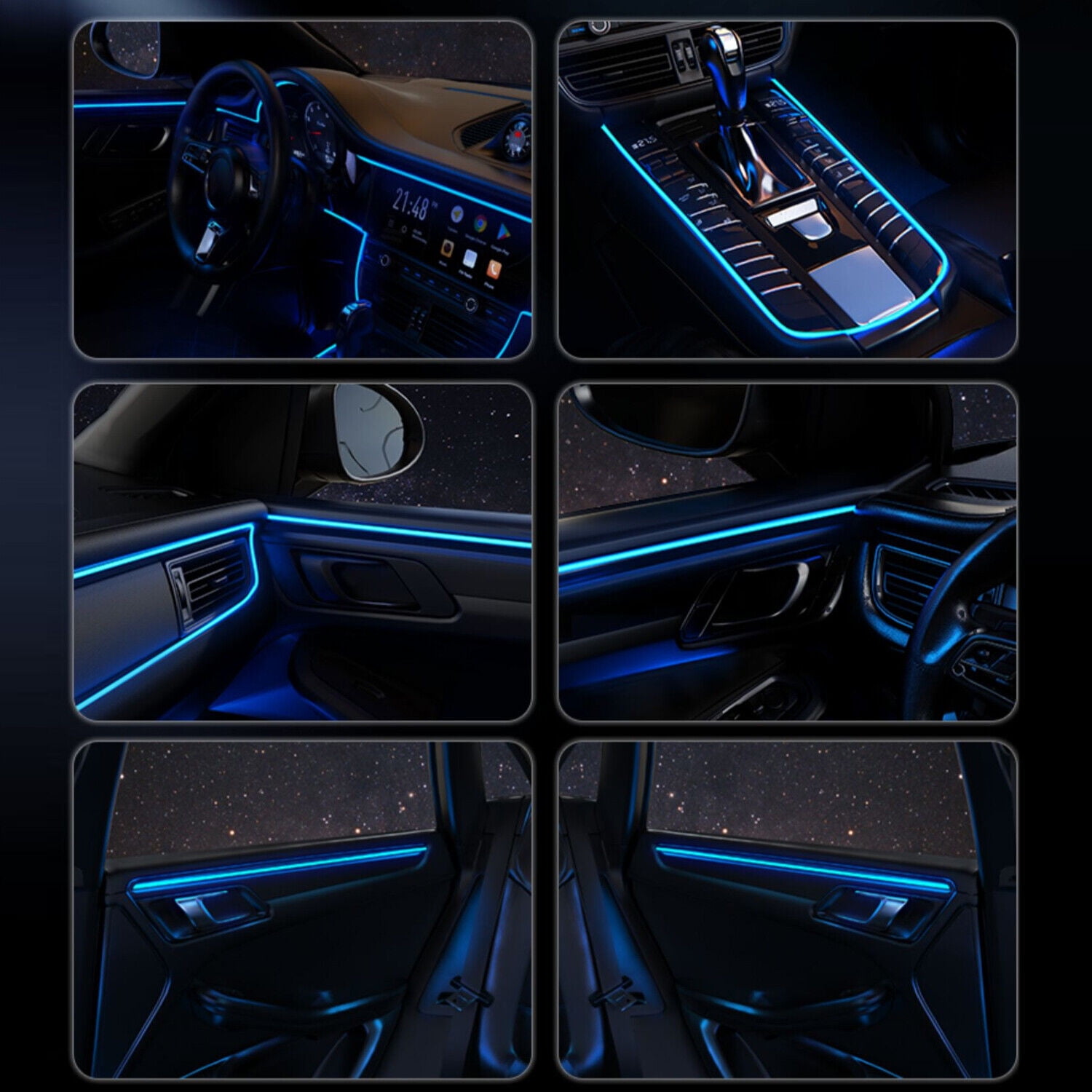 Htwon Car Auto Interior Atmosphere Wire Strip Light LED Decoration Lamp ...