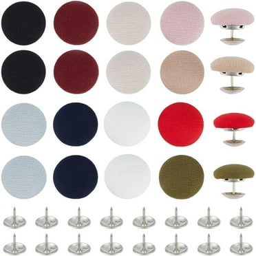 100 Pcs Fabric Covered Button 10mm Gray Fabric Metal Shank Buttons 1 ...