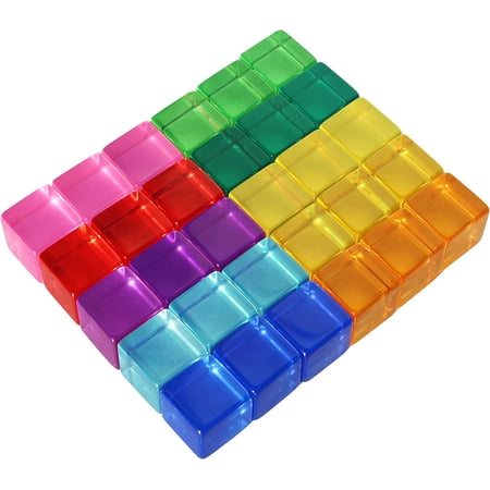 Rainbow Acrylic Gem Cubes Blocks Children Educational Sensory Training ...