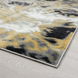Free Shipping! Bliss Rugs 2x8 Modern Yellow Abstract Polypropylene ...