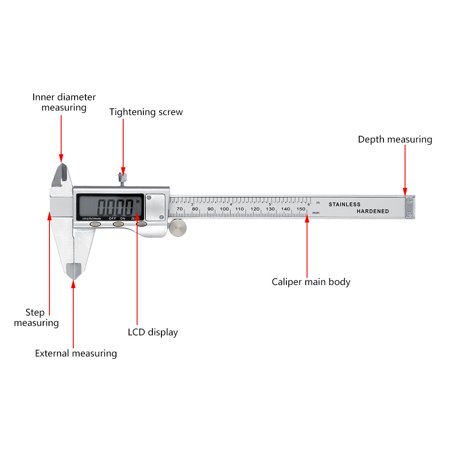 Metal Vernier Caliper, Carbon Steel 0-150mm Digital Caliper, For ...