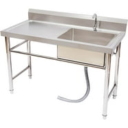 Wilprep Stainless Steel Kitchen Sink Commercial Work Table Utility Sink ...