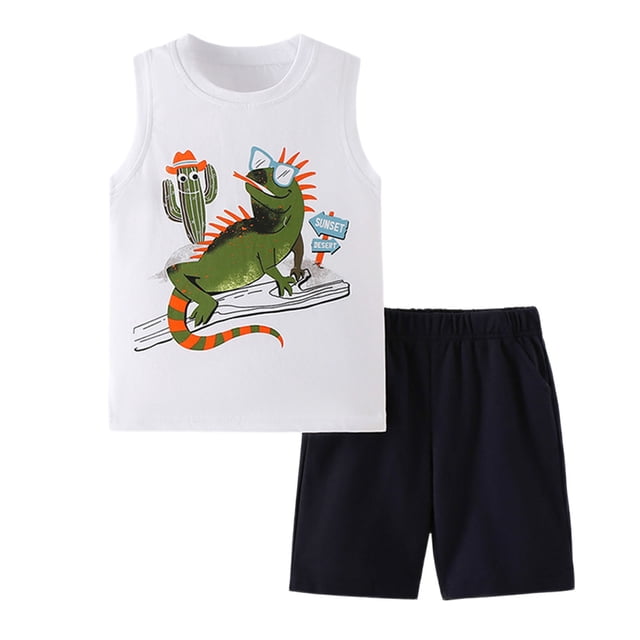 Boys Polo Set White Sleeveless Tank and Shorts Spring Clothes for Boys ...