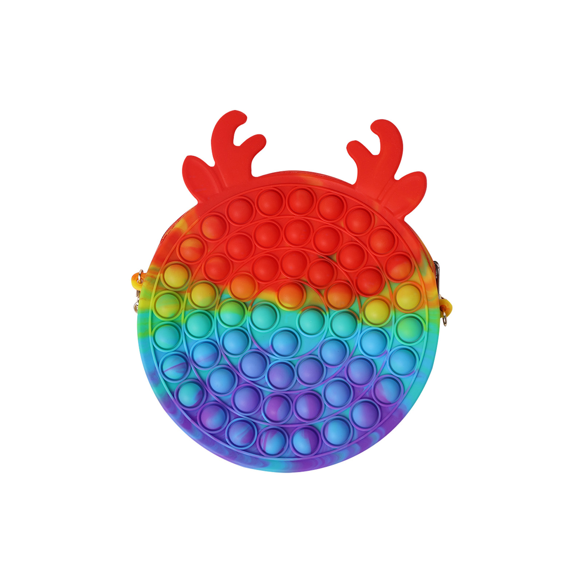 Seyurigaoka Silicone Coin Purse, Round Wallet with Antlers Bubble ...