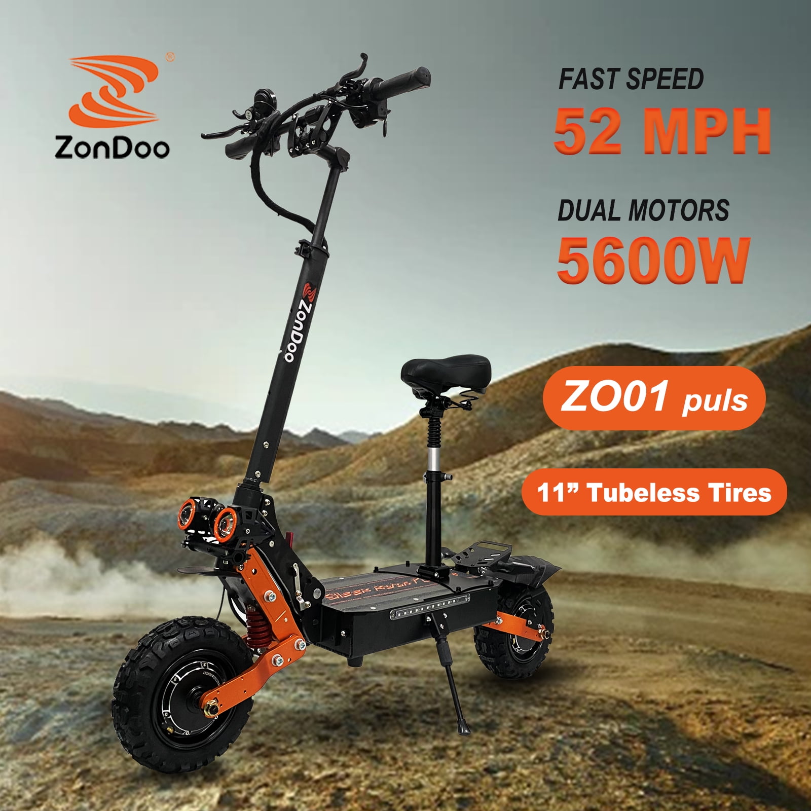 ZonDoo ZO01 Plus Electric Scooter Dual Motor 60V 5600W Up to 52MPH 60 ... ZonDoo ZO01 Plus Electric Scooter Dual Motor 60V 5600W Up to 52MPH 60 ...